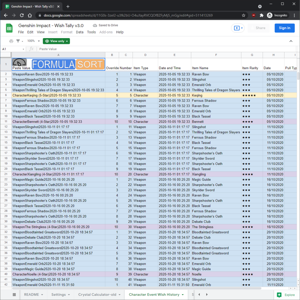 Wish Tally – GenSheets