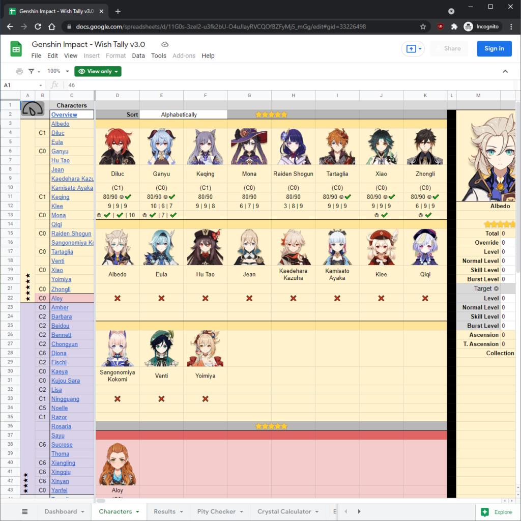 Wish Tally – GenSheets