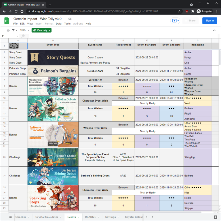 Wish Tally – GenSheets